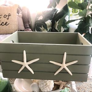 Cyndy’s Beach House | Accents | White Starfish Large Wood Crate Beach ...